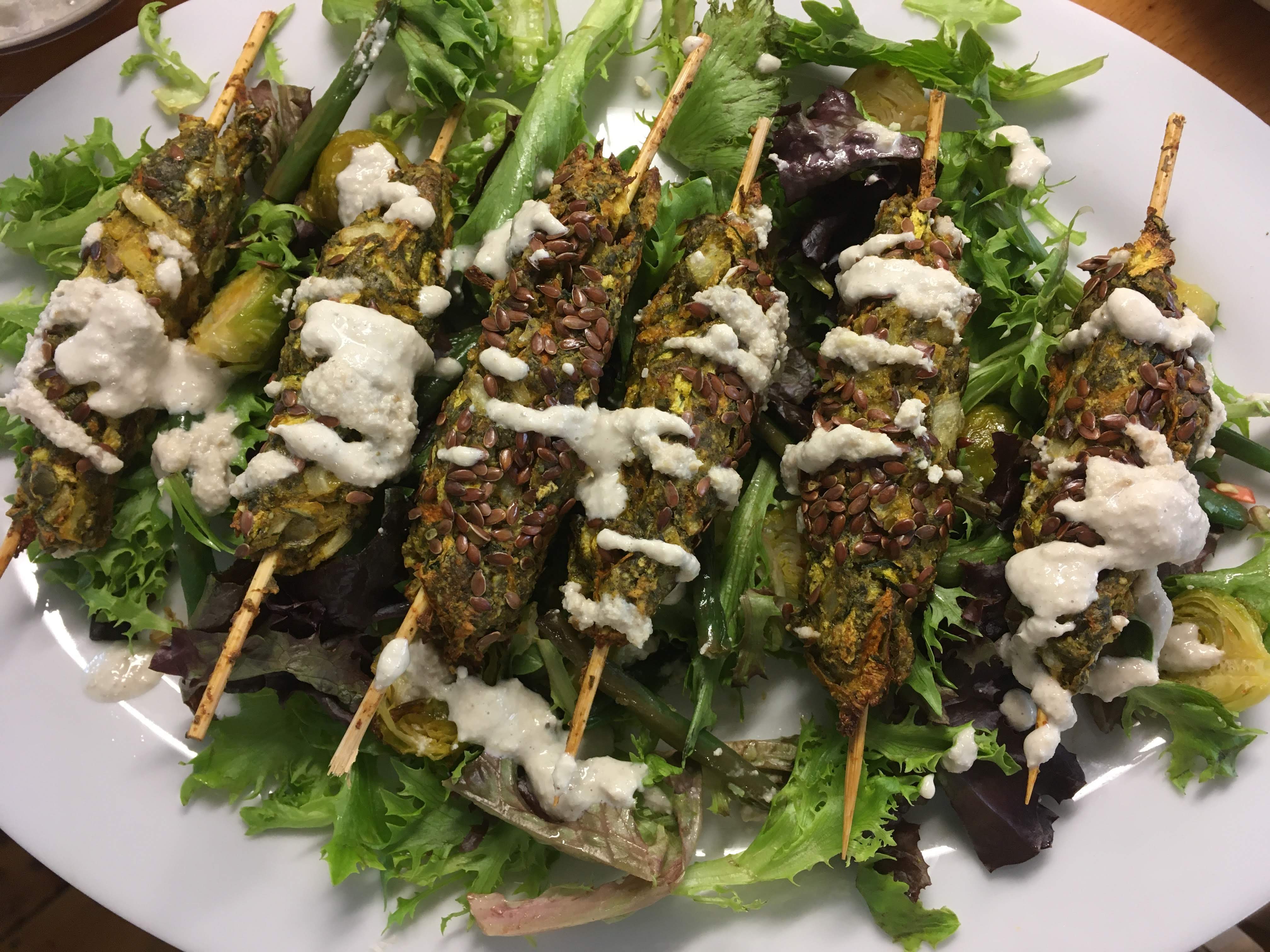 Vegetable Kebabs and Creamy Vegan Dressing - Nutritionhelp